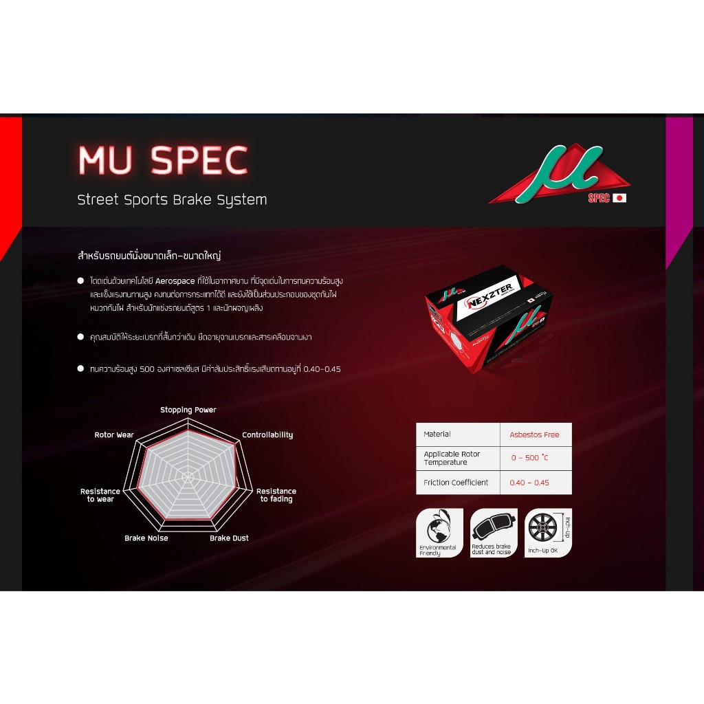 ผ้าเบรค SPOON MONOBLOCK - NEXZTER | Shopee Thailand