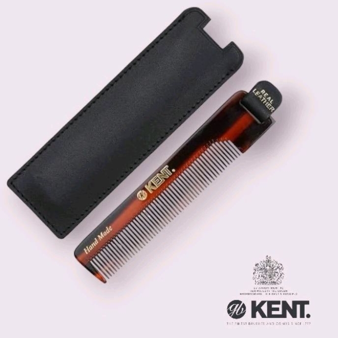 หวี KENT รุ่น NU22 Handmade 112mm Comb with Leather Tab and Case Fine ...