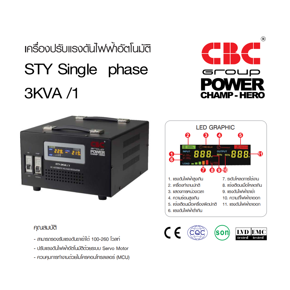 ️ส่งฟรีอ่านรายละเอียด ️CBC เครื่องปรับแรงดันไฟฟ้าอัตโนมัติ STY-3KVA/22.7A หม้อเพิ่มไฟอัตโนมัติ ...