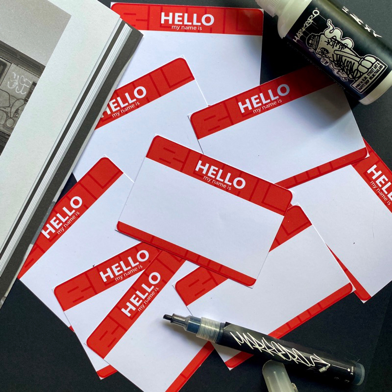 [🚩สินค้าแนะนำ] สติ๊กเกอร์ Hello my name is By BLML | Shopee Thailand