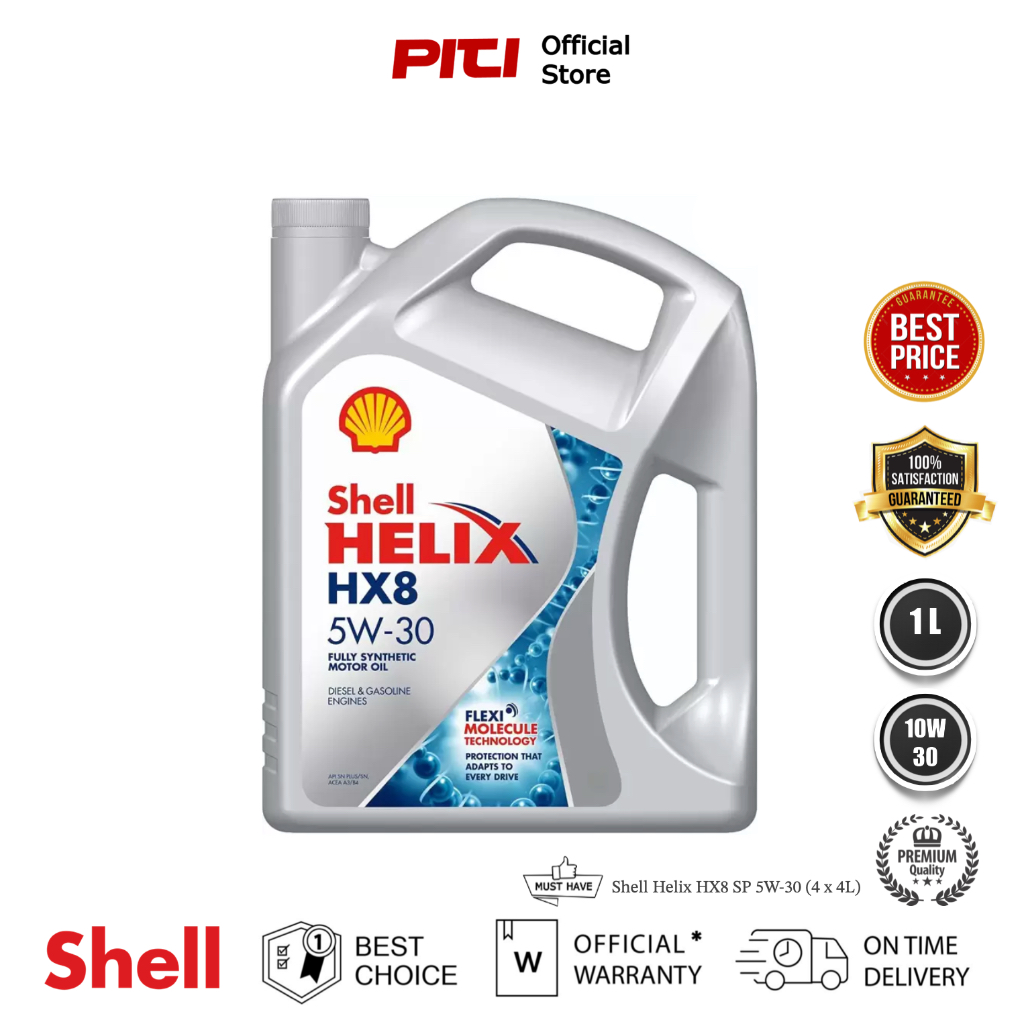 Shell Helix HX8 SP 5W-30 SP (4 x 4L) Synthetic Motorcycle Oil | Shopee ...