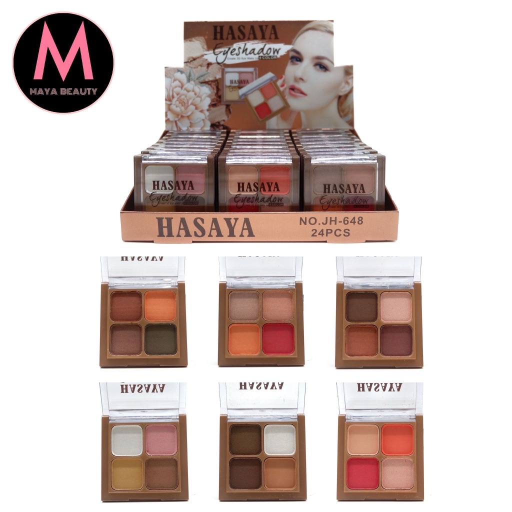 (ยกกล่อง) HASAYA Colors Eye Shadow Palette พาเลทอายแชโดว์ 6แบบ แมทต์และ ...