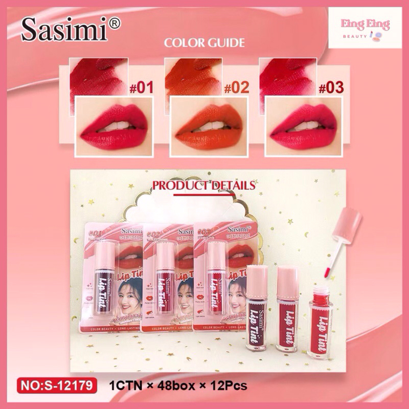 (S12179) Sasimi Lip tint ลิปทินท์ สีชัดสวย ติดทนนาน ลิปทินท์ทาปาก ...