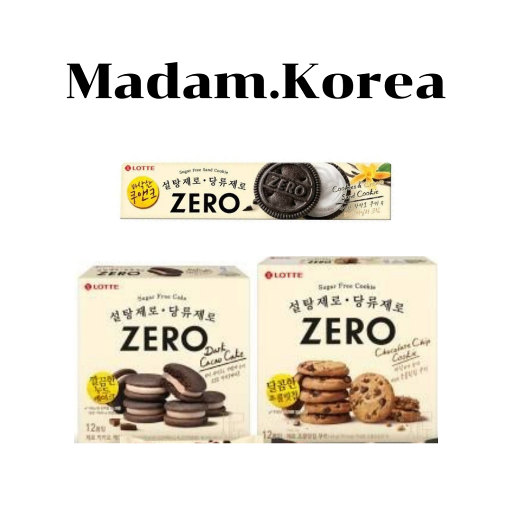 Lotte Zero Dark Cacao Cake Chocolate Cookie & Cream ล็อตเต้ เค้กโกโก้ ...