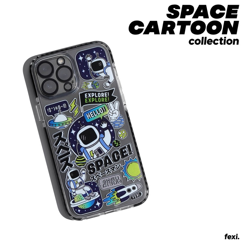 เคสไอโฟน ((สั่งทำชื่อได้)) “ Space Cartoon “ iPhone Case for 12 - 16 series & Samsung S24 series ...