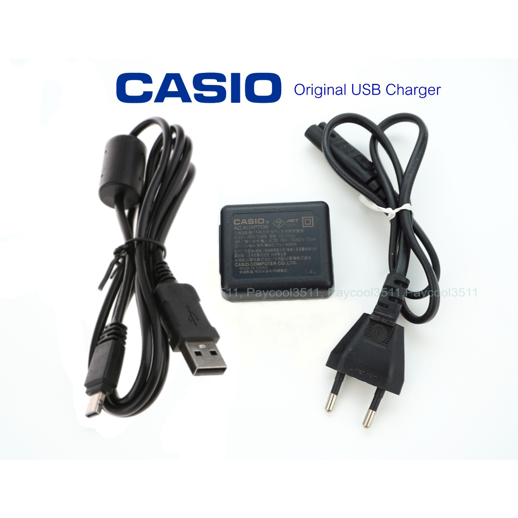 สายชาร์จ USB สำหรับ Casio Exilim EX-ZR410, ZR510, ZR1500,EX-Z75,EX-Z80 ...