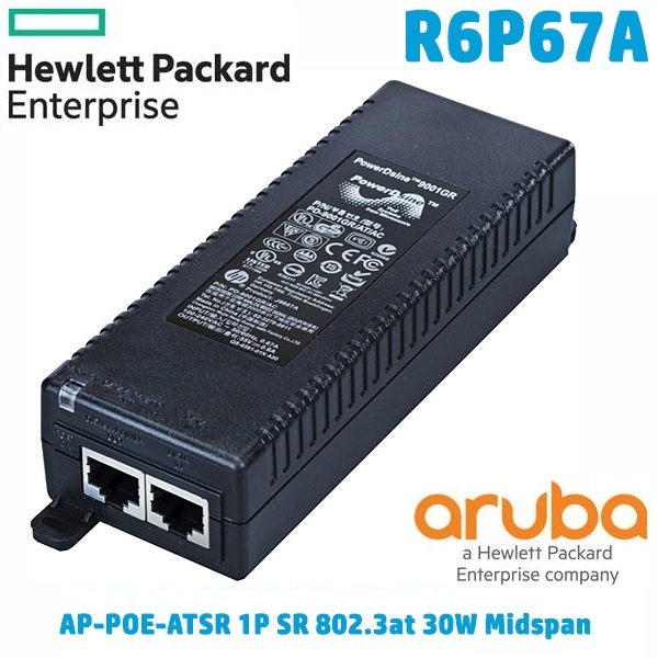 Aruba R6P67A AP-POE-ATSR 1P SR 802.3at 30W Midspan | Shopee Thailand
