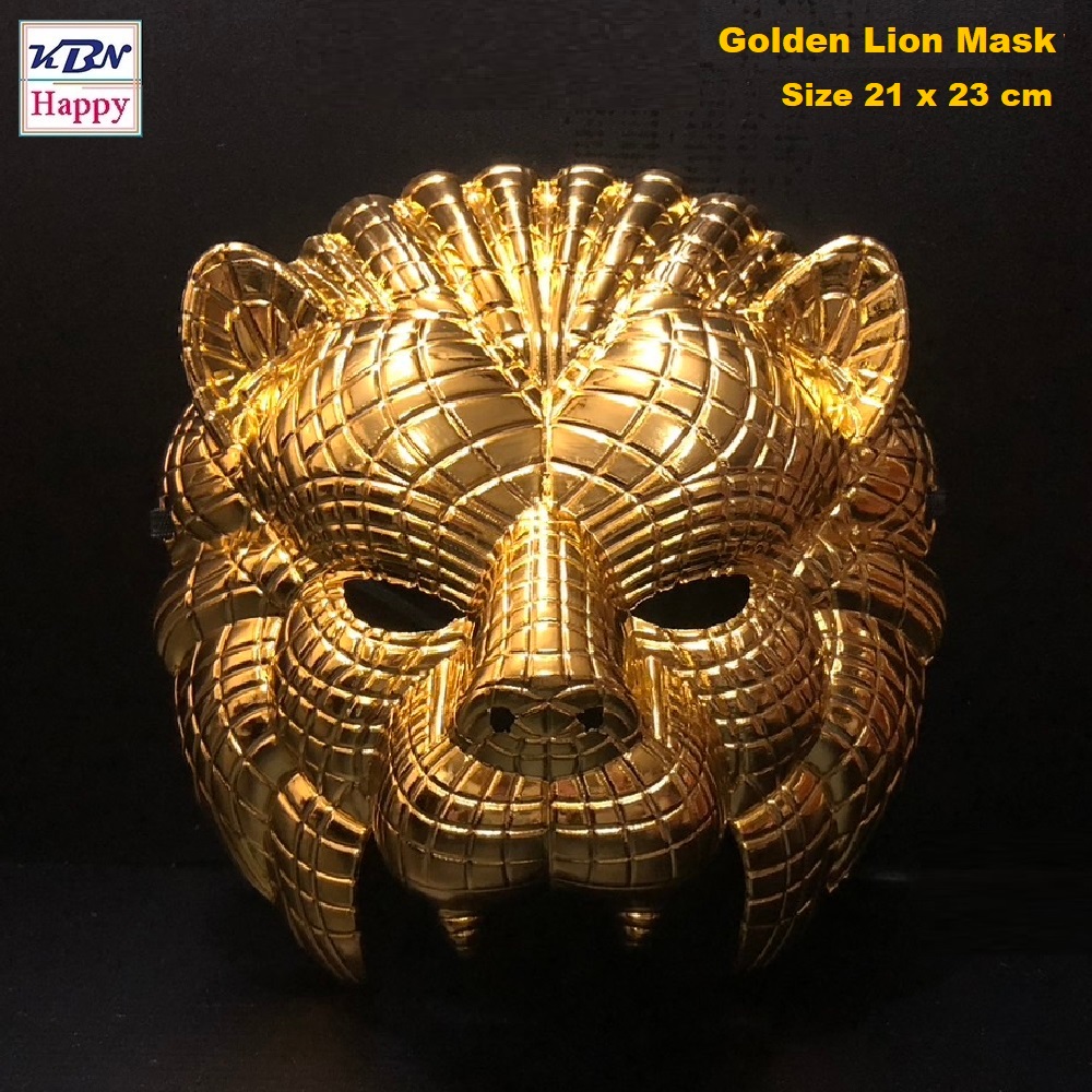 Golden Lion Mask Cosplay Halloween Happy Party Fantasy หน้ากาก สิงโตทอง ...