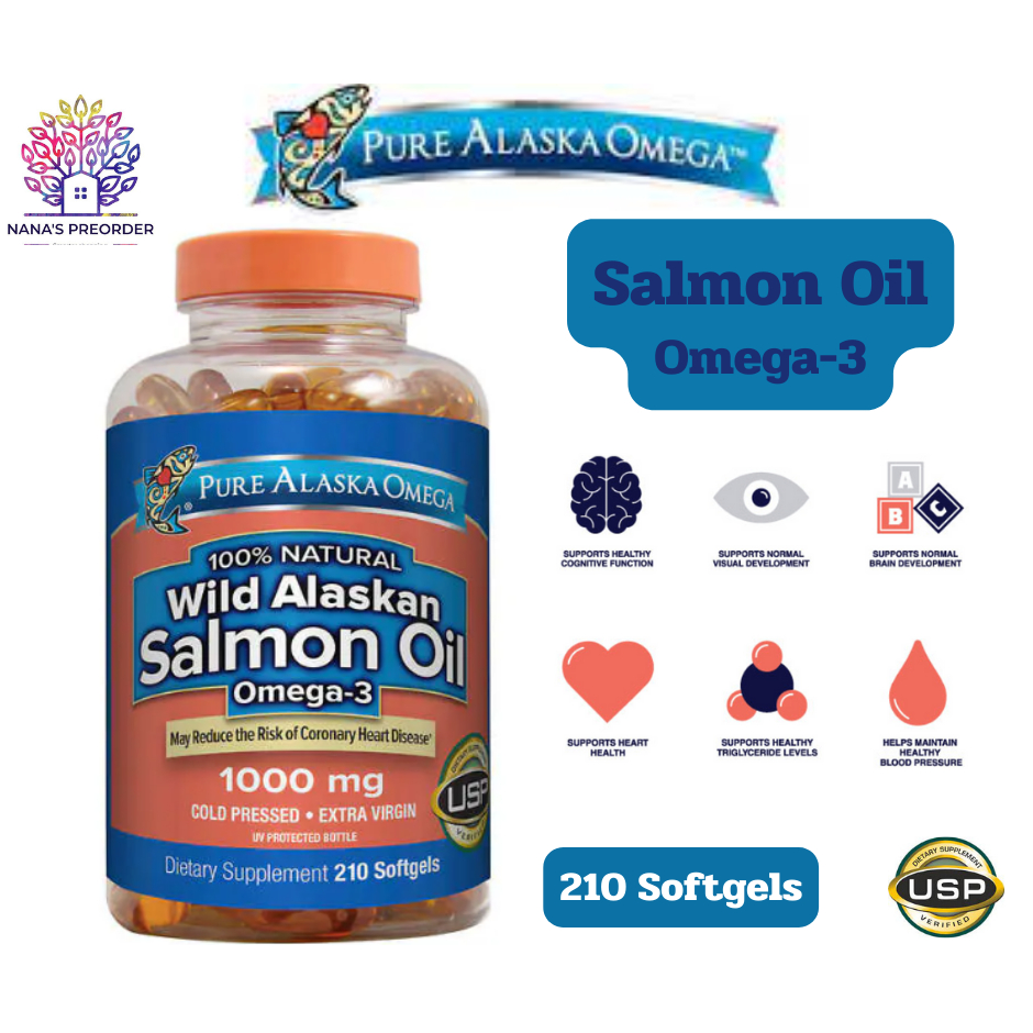 Pure Alaska Omega Wild Alaskan Salmon Oil Omega-3 น้้ำมันปลาแซลมอนสกัด ...