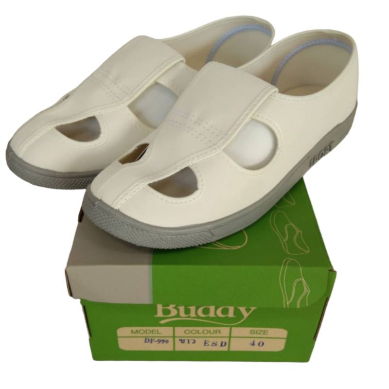 รองเท้า(ESD) Buddy รุ่น DF-999 รองเท้าป้องกันไฟฟ้าสถิตย์ ANTI STATIC สำหรับห้องคลีนรูม (ของแท้ ...
