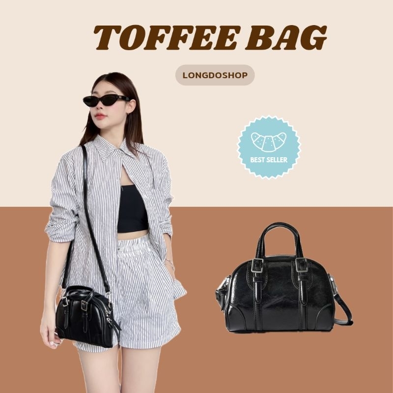 [ลดเพิ่ม15% ใส่โค้ด MENAW4 เฉพาะ20-31มี.ค.66] พร้อมส่ง Toffee bag กระเป๋าสะพายหนัง มี2สี ไม่รวม ...