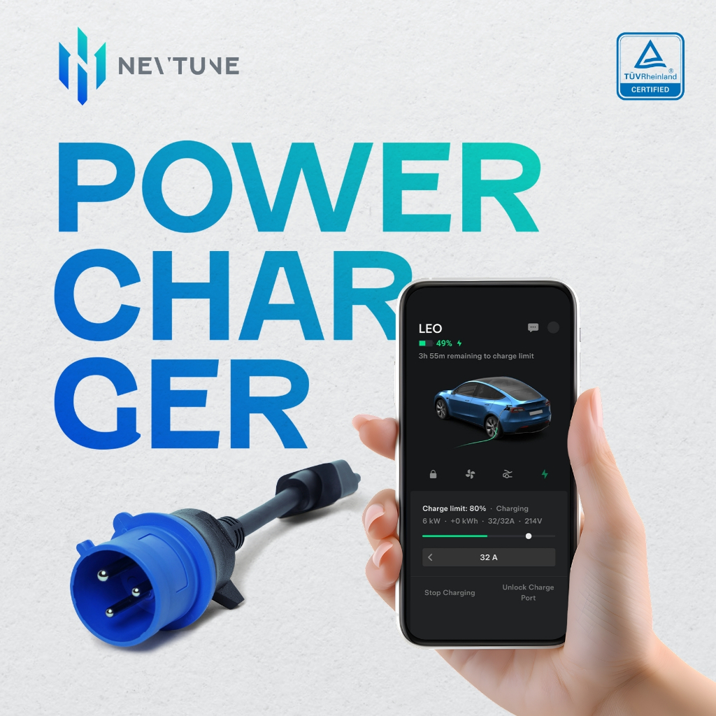 Tesla Blue Adapter - 16-32A by Nevtune (เป็นสินค้าOEMได้รับมาตรฐานยุโรป ...