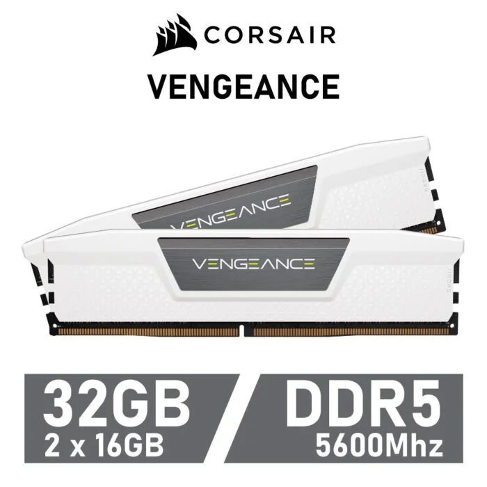 32GB (2x16GB) DDR5 RAM 5600MHz VENGEANCE C40 Memory Kit — White (CMK32GX5M2B5600C40W) | Shopee ...