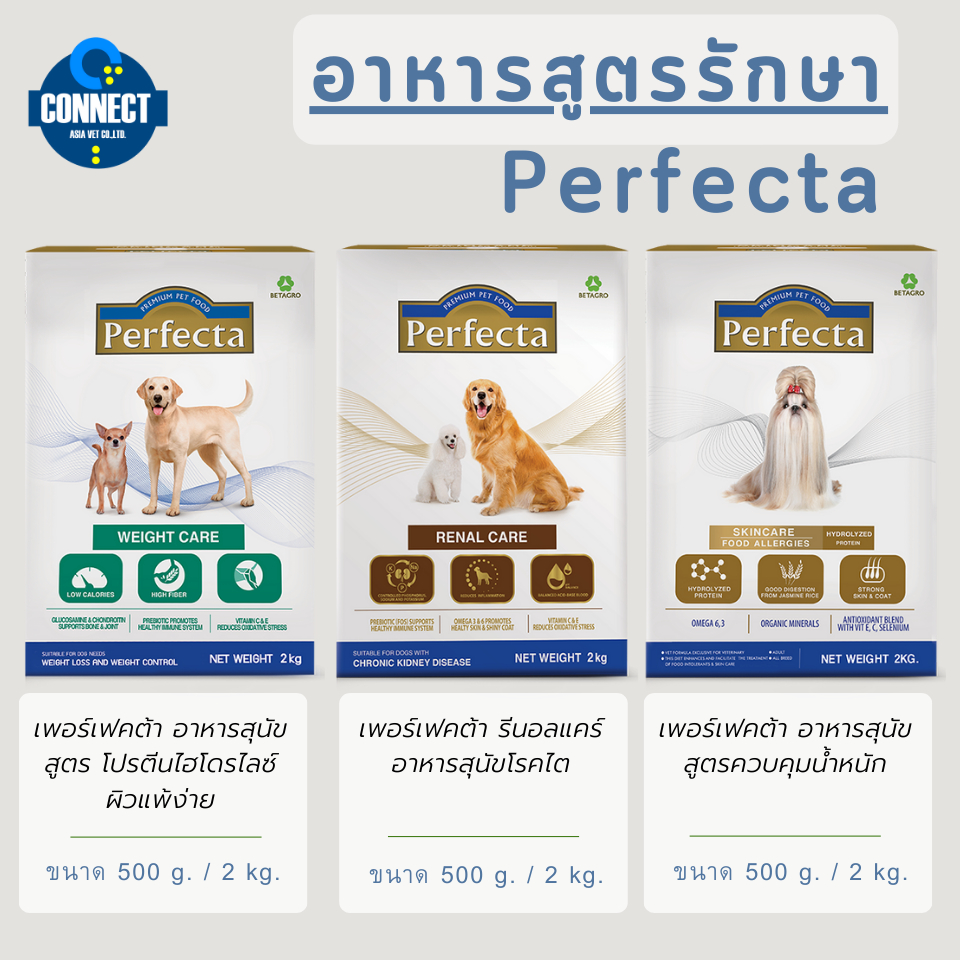 Perfecta Dog Food อาหารสุนัขสูตรรักษา โรคไต ผิวแพ้ง่าย ควบคุมน้ำหนัก ...