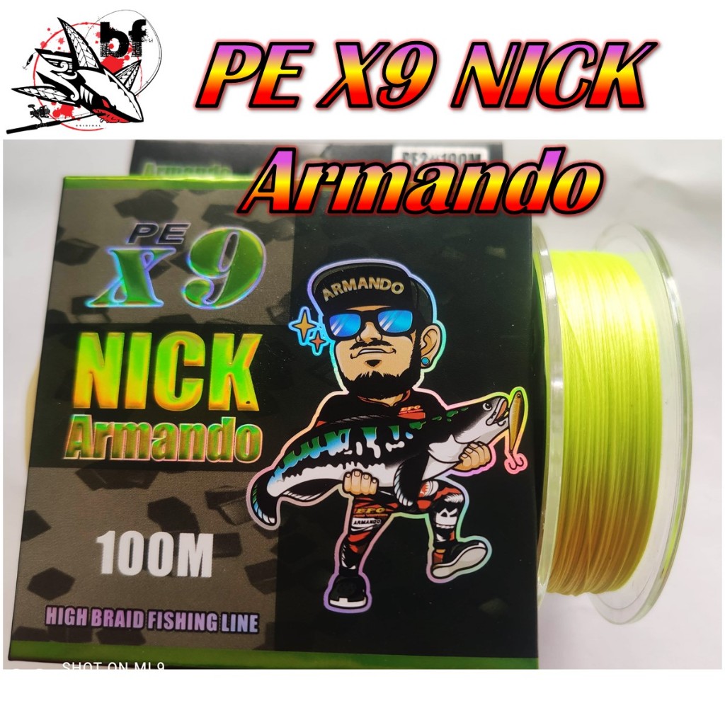 สาย PE ถัก9 NICK Armando by น้านิค อาร์มันโด้ PE X9 สายสีเขียว ยาวม้วนละ 100 เมตร | Shopee Thailand