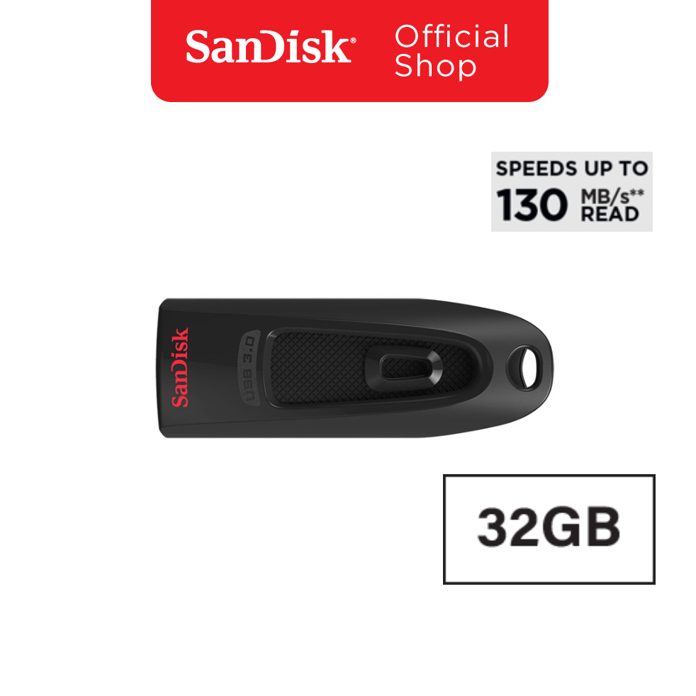 SanDisk Ultra USB 3.0 32GB, USB3.0,อ่าน 130MB/s (SDCZ48-032G-U46, Black ...