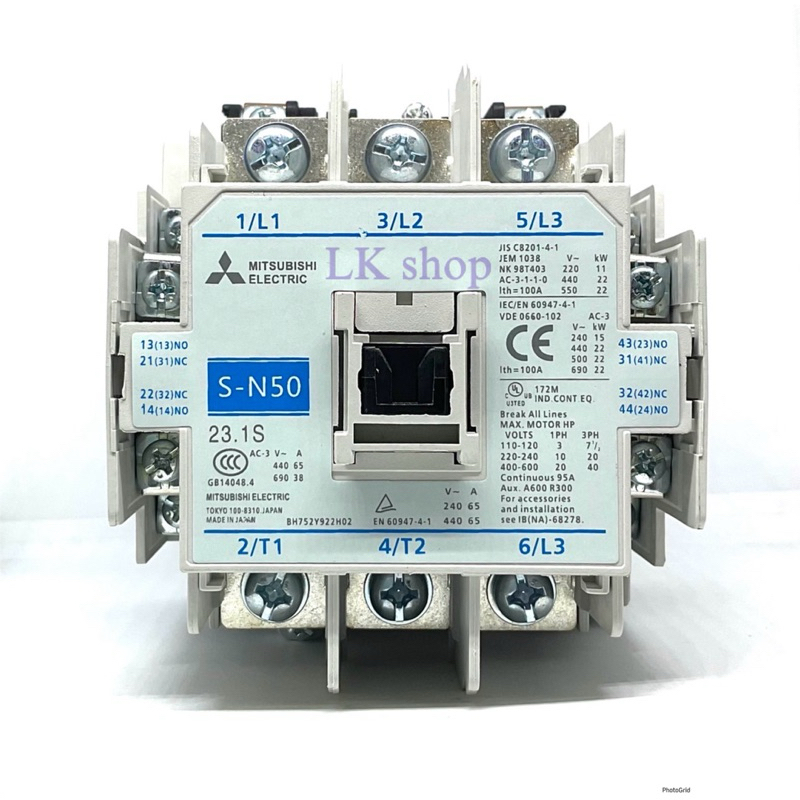 S-N50 MITSUBISHI MAGNETIC CONTACTOR 220-240V 100A แมกเนติก คอนแทกเตอร์ ...