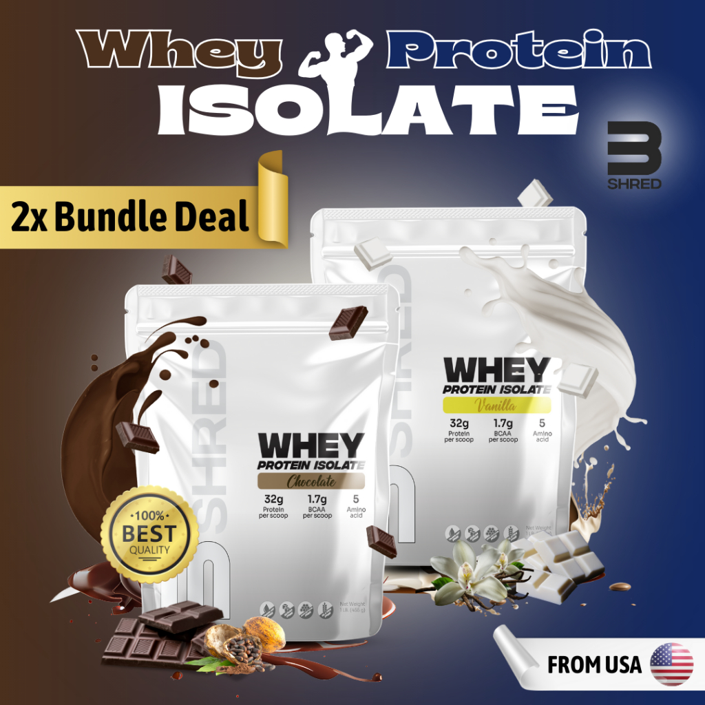 Bshred Whey protein Isolate 2x DEAL เวย์โปรตีนไอโซเลท ไม่มีน้ำตาล ไร้กล ...