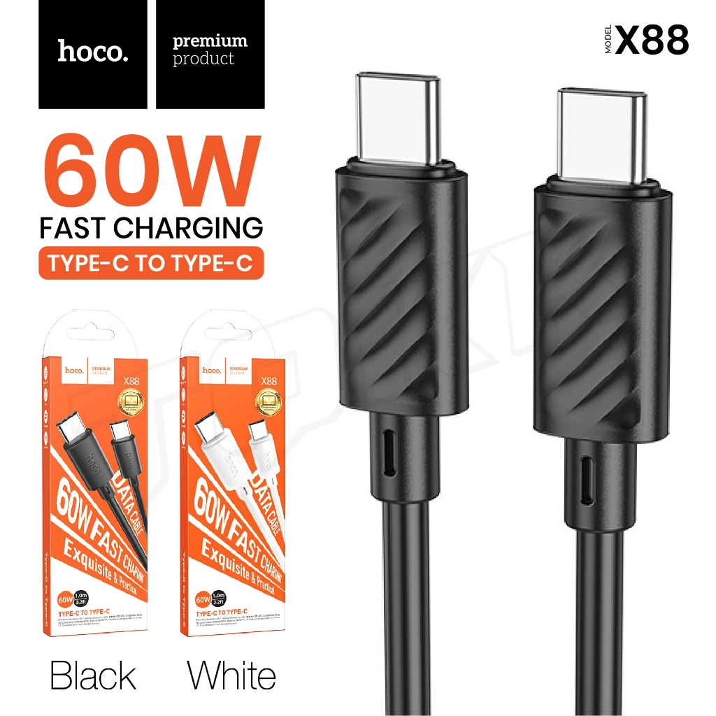 พร้อมส่ง HOCO X88 สายชาร์จ 3.0A Fast charge data cable ชาร์จเร็ว สำหรับ Type-C to Type-C สาย ...