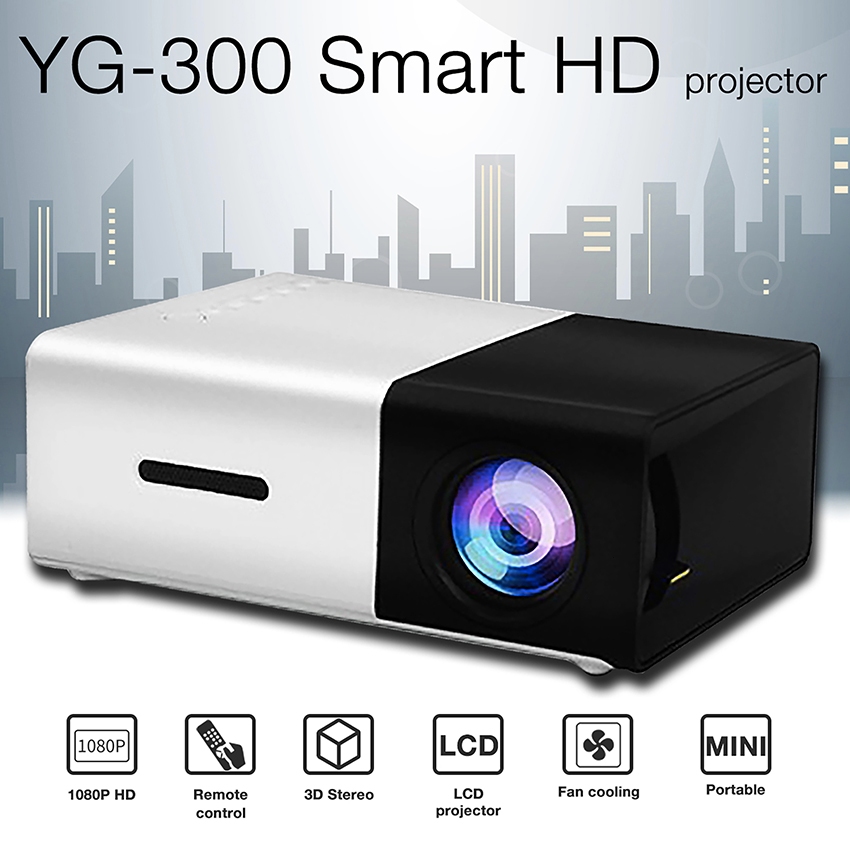 【พร้อมส่งจ้า】โปรเจคเตอร์มินิ projector YG300 โปรเจคเตอร์ดูหนัง WiFi ...