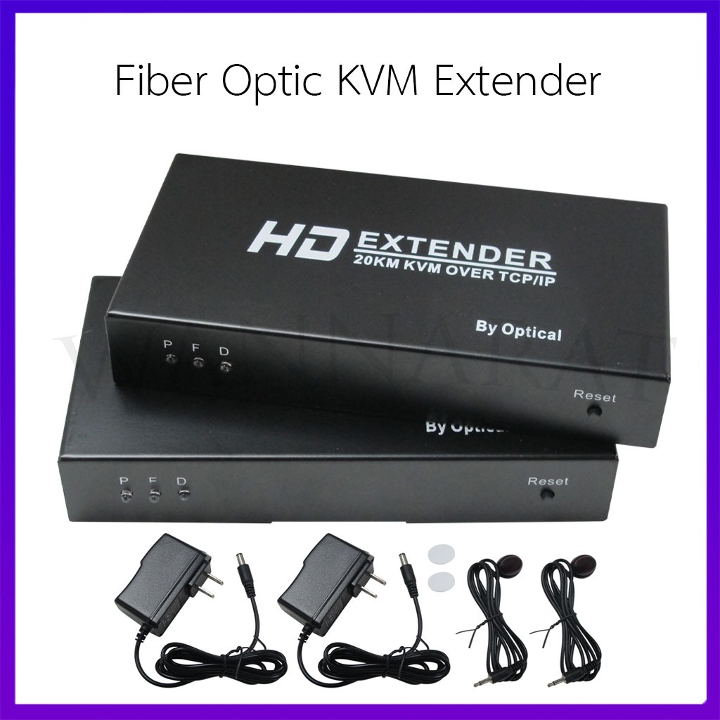 HDTV Fiber Optic KVM Extender 20KM + USB 20KM ส่งสัญญาณ HDMI ผ่านสาย ...