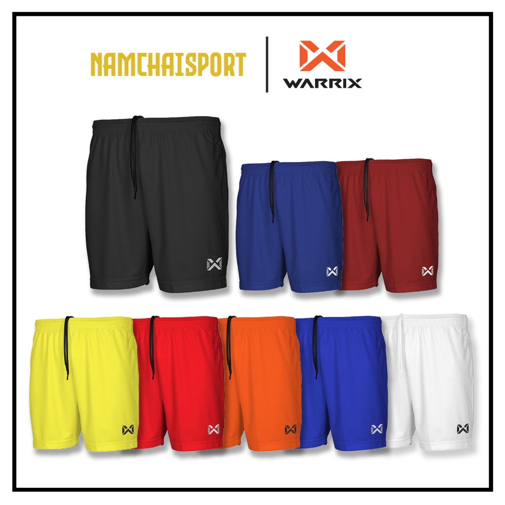 กางเกงกีฬา WARRIX เบสิค WP-1509 กางเกงฟุตบอล กางเกงขาสั้น ปักโลโก้ เอวยืดมีเชือก ระบายเหงื่อและ ...