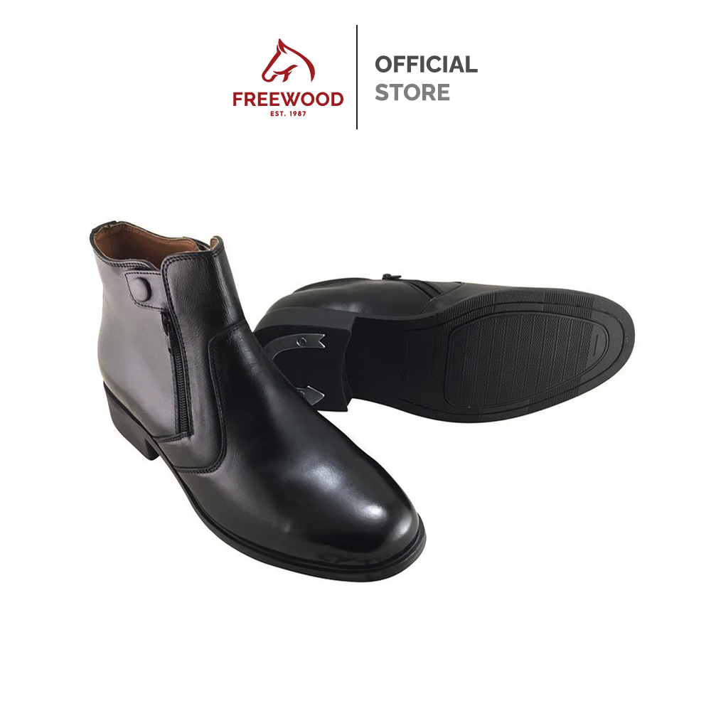 FREEWOOD BOOTS รองเท้าบูท หนังวัวแท้ รุ่น 64-6392 สีดำ ( BLACK ...