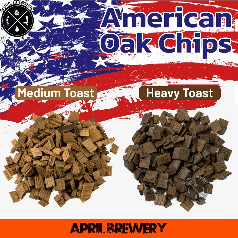 American Oak Chips 100g เกล็ดไม้โอ๊ค คั่วกลาง Medium / คั่วเข้ม Heavy ...