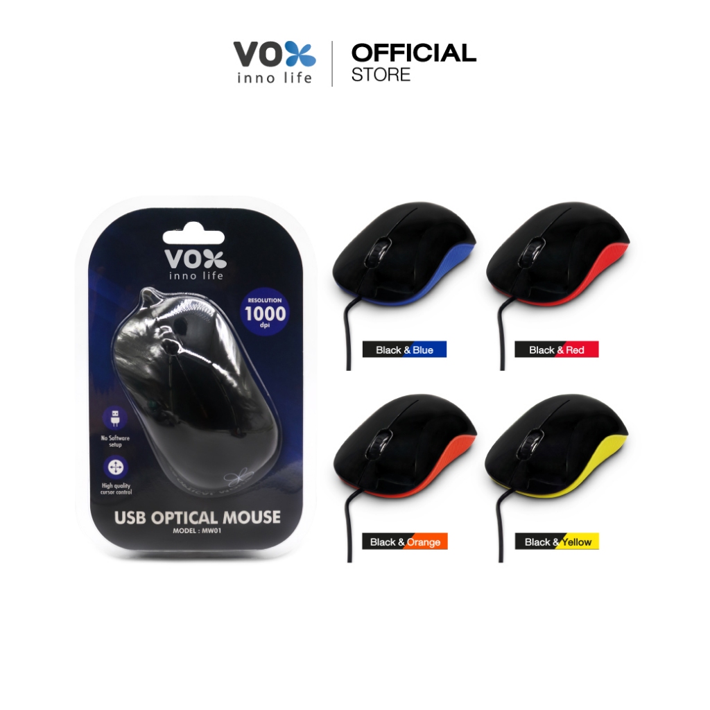 VOX USB Optical Mouse รุ่น MW01 | เม้าส์มีสาย | Shopee Thailand