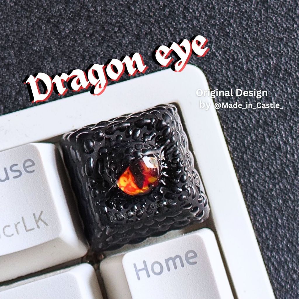 Dragon Eye Keycap|Black ตามังกร Handmade Keycap Artisan|คีย์แคปดำ แดง ...