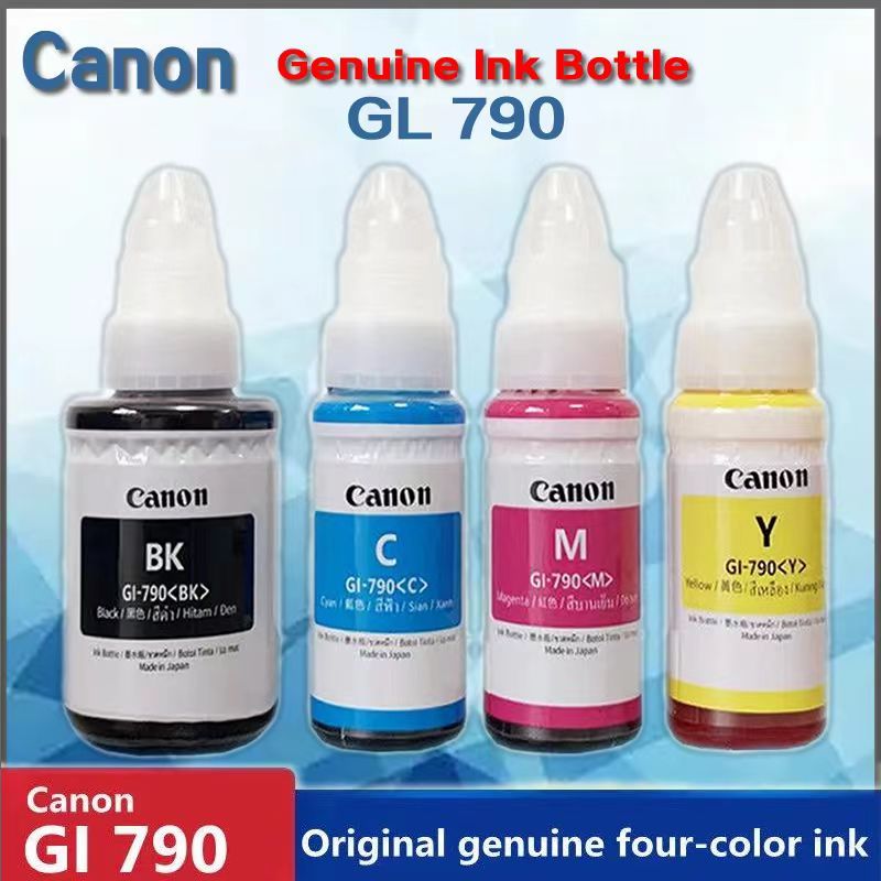 หมึกเติม CANON INK # GI-790 หมึกขวดแท้ 4 สี BK / C M Y สำหรับ Pixma ...