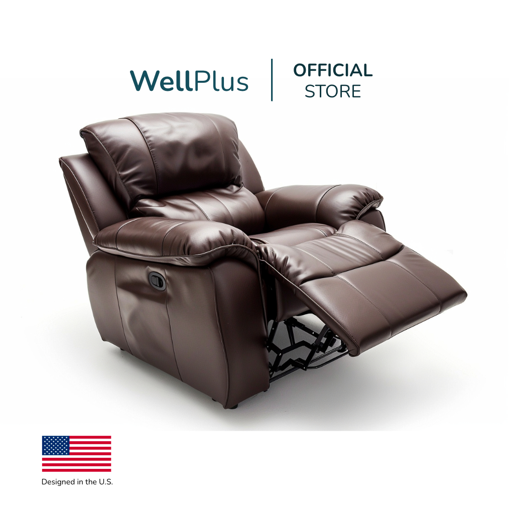 Wellplus เก้าอี้พักผ่อนรีไคเนอร์ หุ้มหนังสังเคราะห์ Recliner | Shopee Thailand