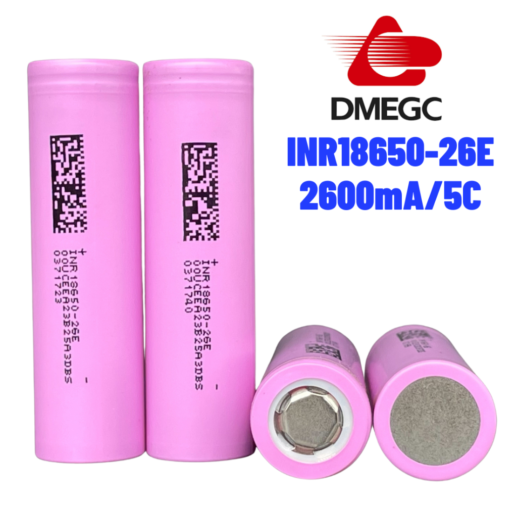 ถ่านชาร์จ 18650 2600mA DMEGC INR18650-26E ถ่านพาวเวอร์แบงค์ สกู๊ตเตอร์ จักยานไฟ้ฟ้า【ราคา 1 ก้อน ...