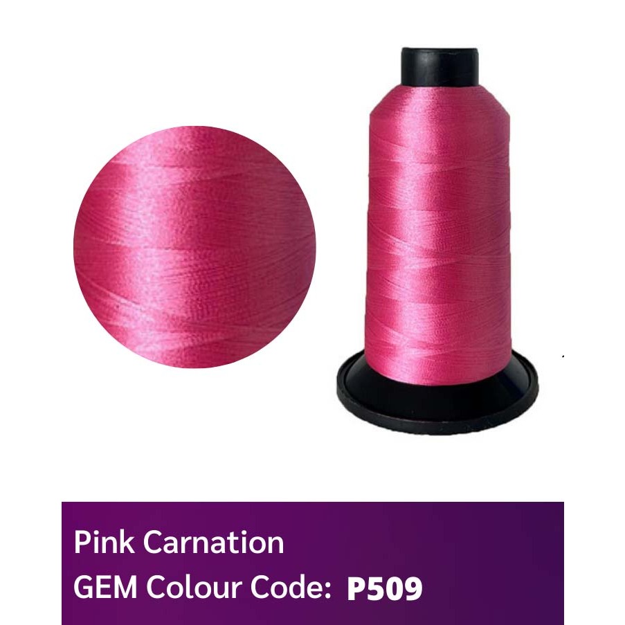 ไหมปัก GEM Embroidery Thread โทนชทพู Pink ซักฟอกสีไม่ตก 3,000 เมตร Oeko ...