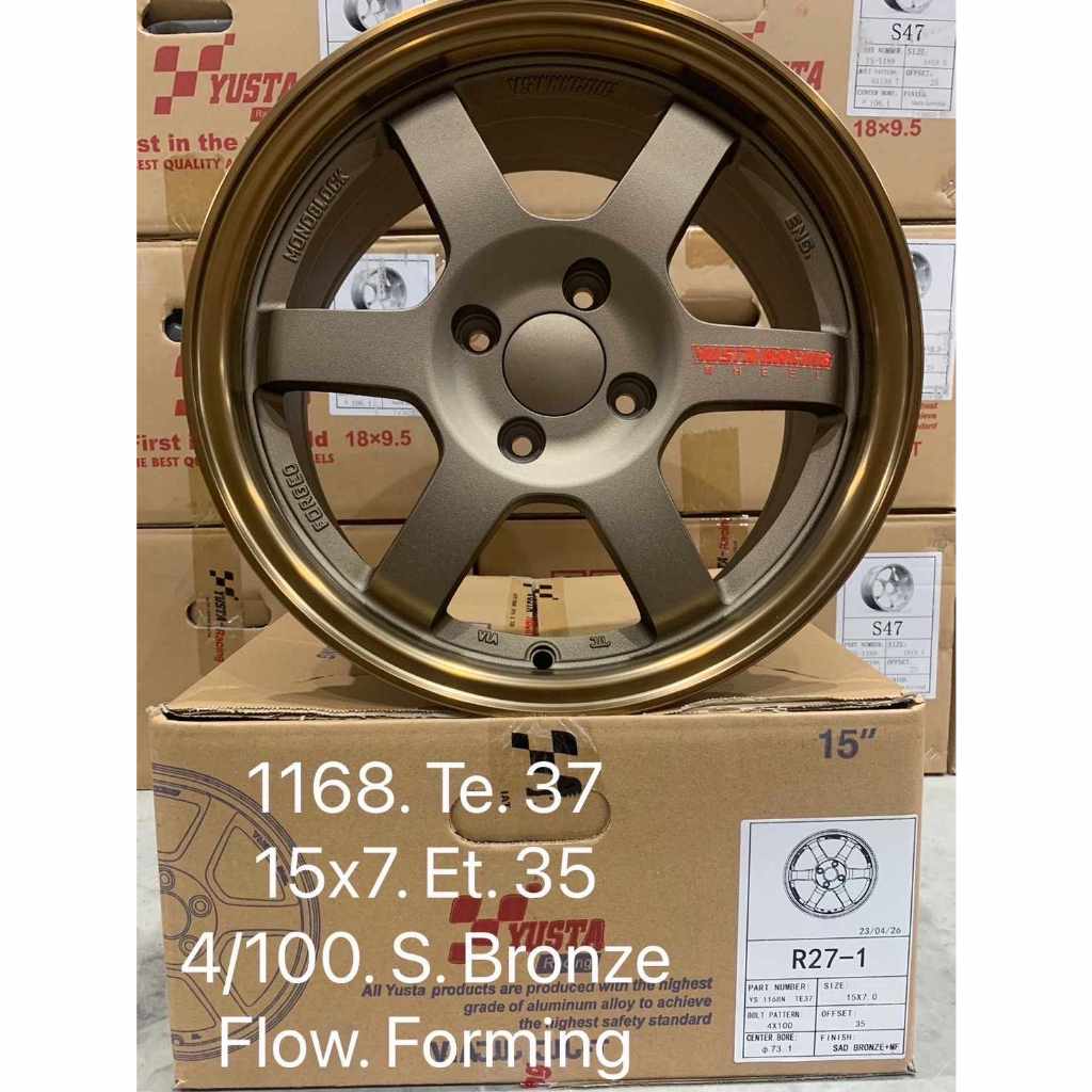 ล้อแม็กขอบ15 TE37 15x7.0 4รู100 ET+35 ราคา1วง แยกขายได้ สีน้ำตาล ยี่ห้อ YUSTA รุ่น R27-1 ใหม่แกะ ...