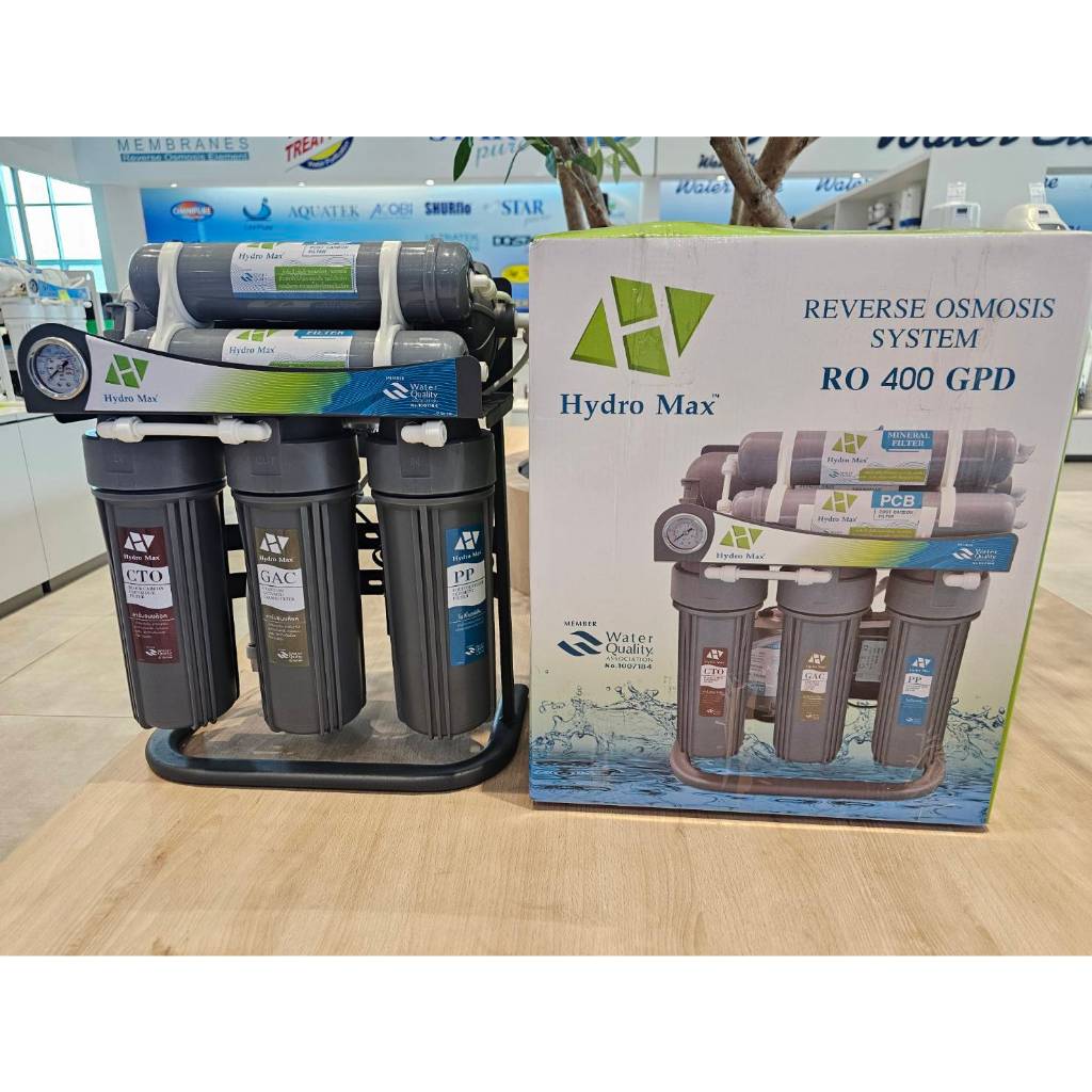 เครื่องกรองน้ำดื่ม RO 400 GPD Hydromax แบบไม่มีแทงค์ | Shopee Thailand