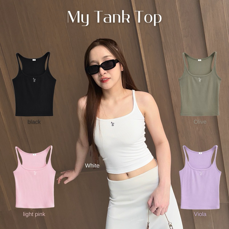 รอพรีเฉพาะสี [LightPink] My Tank Top | Amis Basic | Shopee Thailand