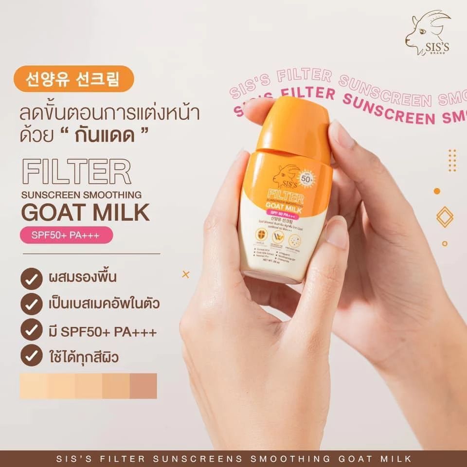 SIS'S UV AQUA ENCAPSULATION & FILTER GOAT MILK ซิสส์ ซันสกรีน กันแดดนม ...