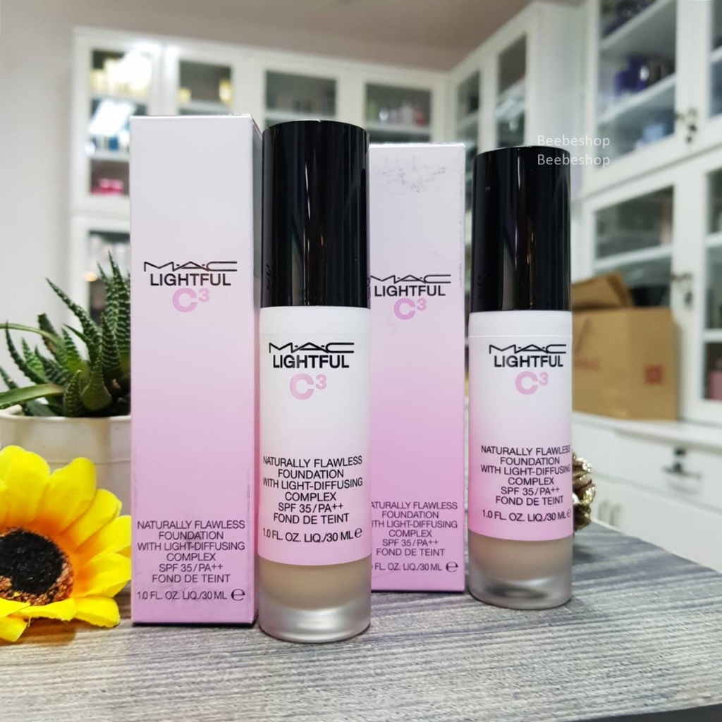 รองพื้น MAC Lightful C3 Naturally Flawless Foundation 30ml เพื่อผิวโกล ...