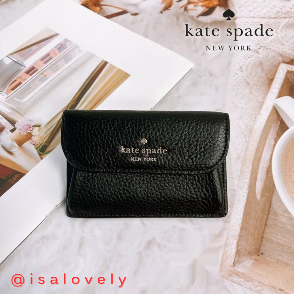 📌Isa Lovely Shop📌 Kate Spade KA574 Dumpling Small Flap Card Holder สีดำ ...
