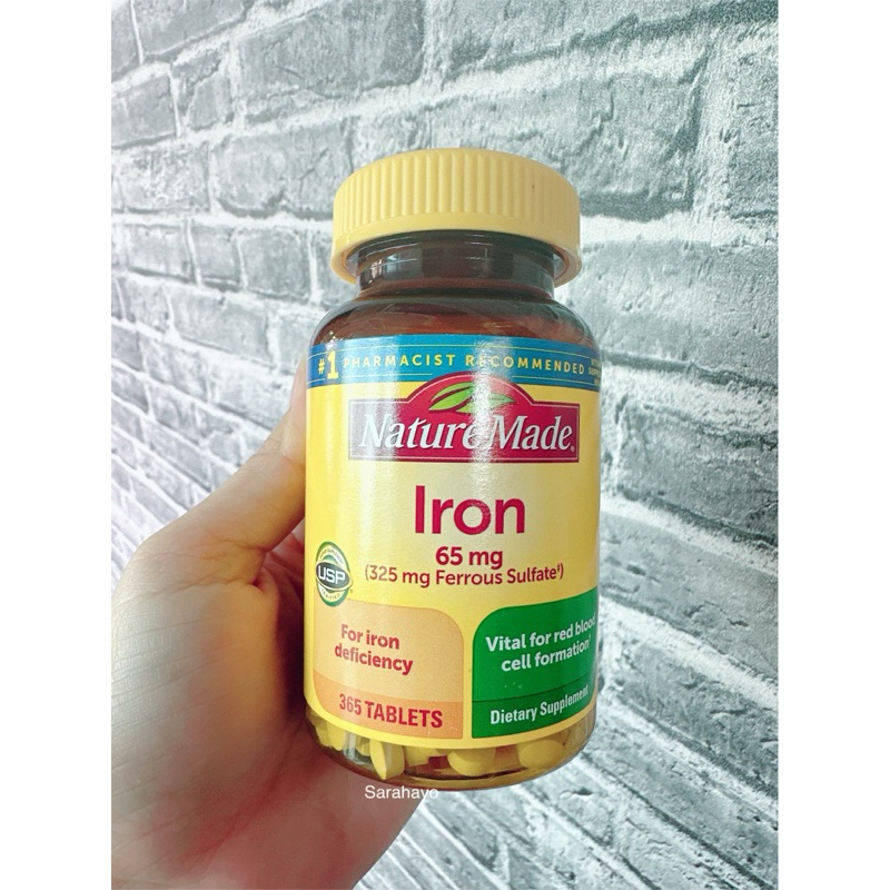 Nature Made Iron 65 mg (325 mg Ferrous Sulfate) | Shopee Thailand
