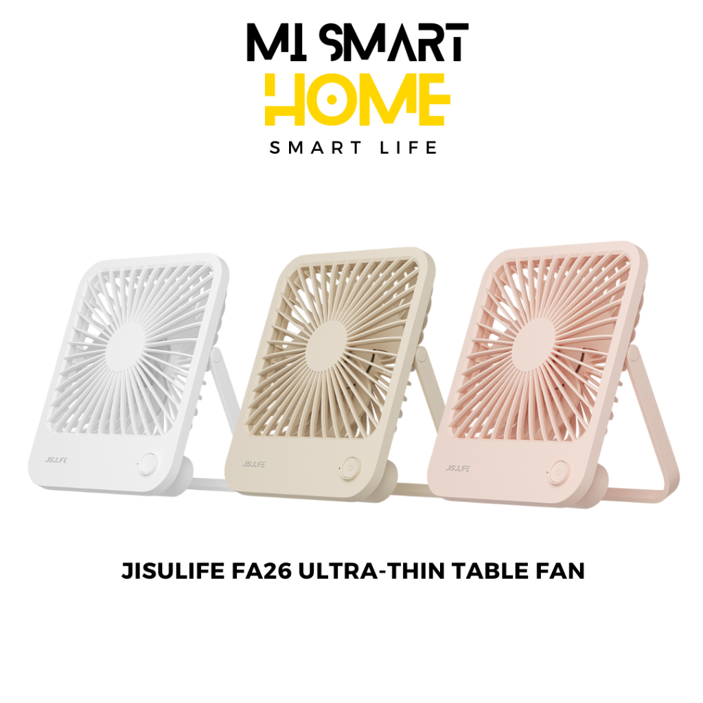 Jisulife Ultra-thin Table Fan พัดลมตั้งโต๊ะ พัดลมพกพา ปรับลมได้ 4 ระดับ ...