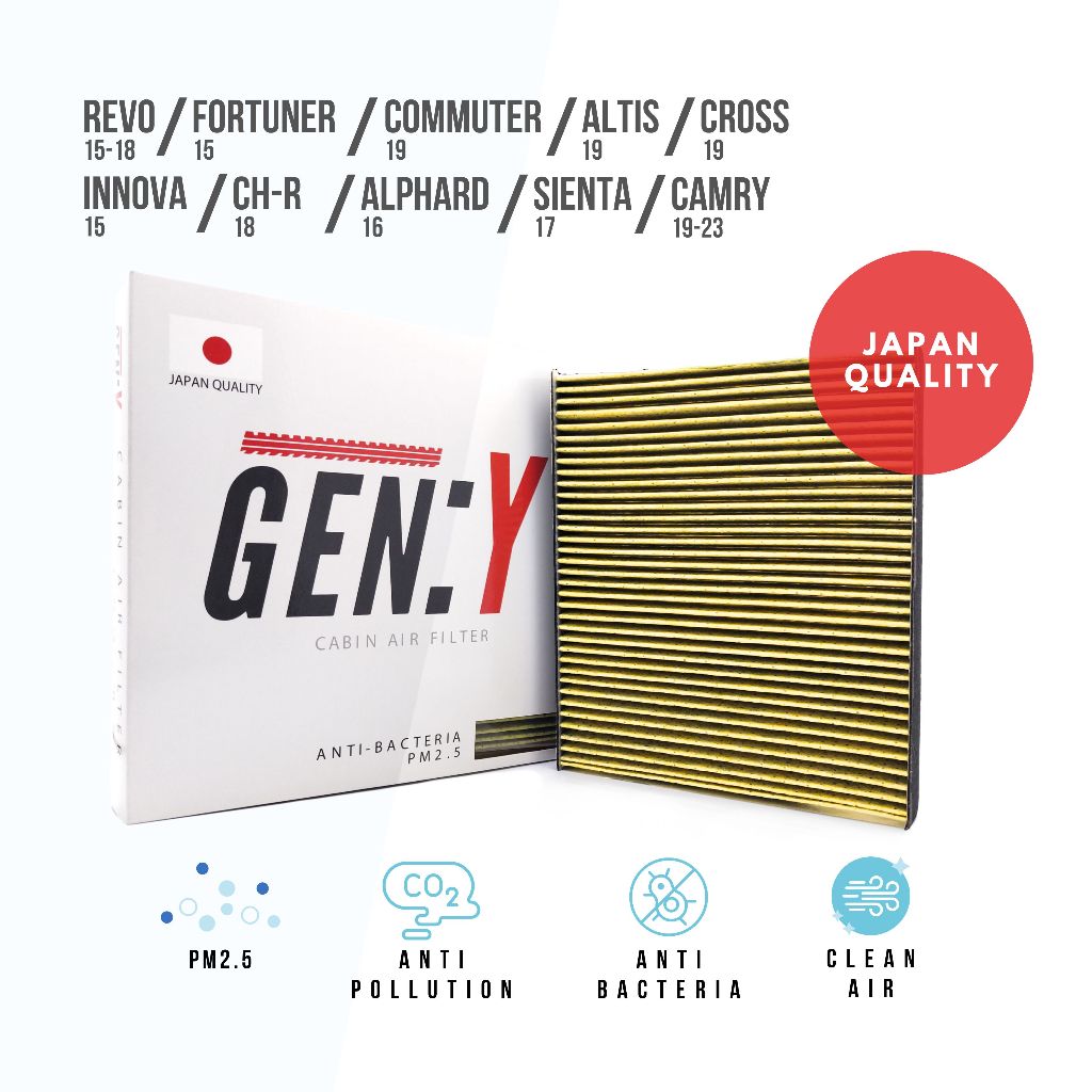 [🇯🇵JAPAN QUALITY] กรองแอร์ GENY ดักจับฝุ่น PM2.5 Toyota Revo, Fortuner ...