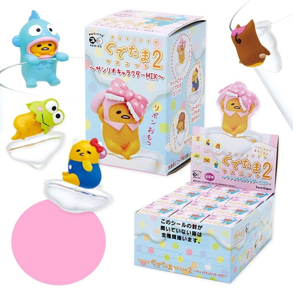ตัวเกาะแก้ว PUTITTO Gudetama 2 Mascot ~Sanrio Character Mix~ แต่งตัวเป็นตัว Sanrio อื่น มี 5 แบบ ...