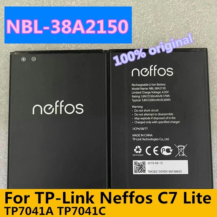 NBL-38A2150 แบตเตอรี่ สำหรับ TP-Link neffos C7 Lite TP7041C TP7041A TP704A1/ nbl-38a2150 ความจุ ...