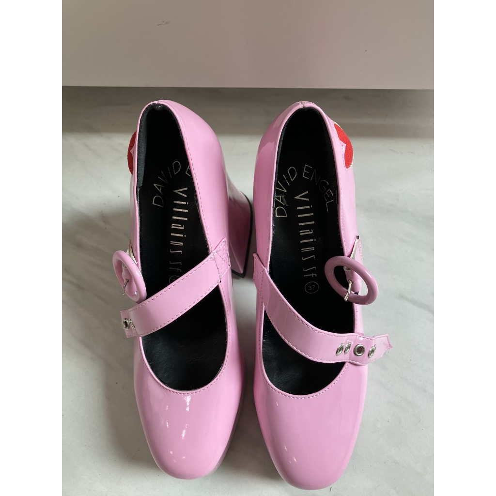 มือสอง รองเท้าส้นสูงสีชมพูเคลือบเงา valentina-he ใส่แค่ครั้งเดียว ใหม่ ...