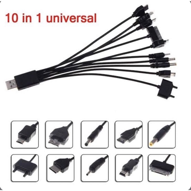 สายชาร์จ 10 in 1 Multi - Function Universal Micro Mini USB Multi Jack ...
