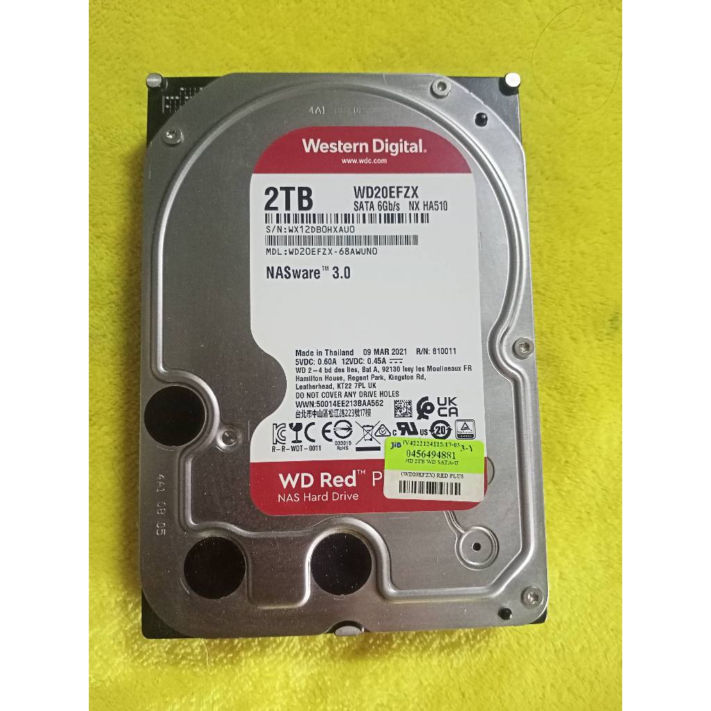 HDD (ฮาร์ดดิสก์) พร้อมส่ง 2TB WD Red NAS (5400RPM, 128MB, SATA-3 ...