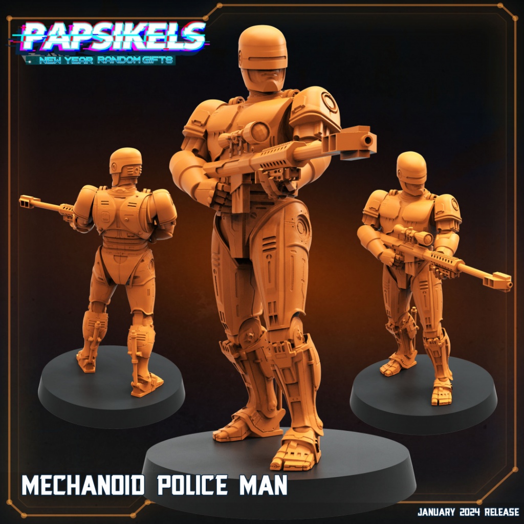 Mechanoid Police Man - Corpo Cops - Humanoid Human Construct / 32mm ...