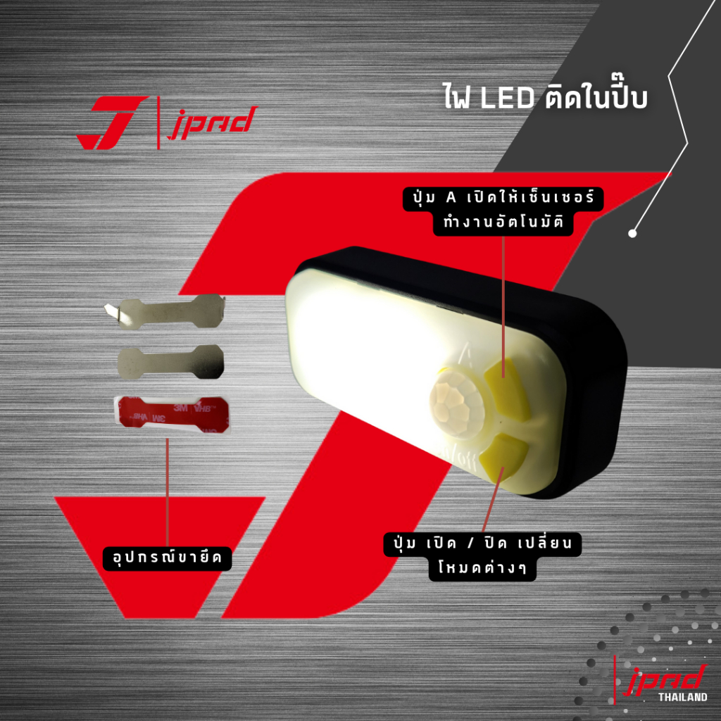 ไฟติดในปี๊บ JPAD ไฟติดในกล่องหลัง กล่องท้าย LED มีเซ็นเซอร์ตรวจจับ ...